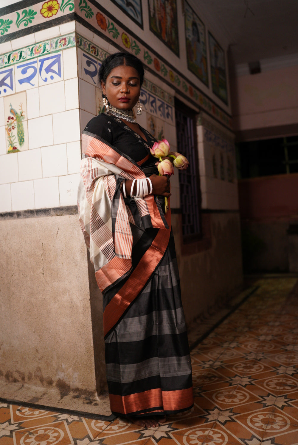 BLACK & COPPER GOROD (SAREE)